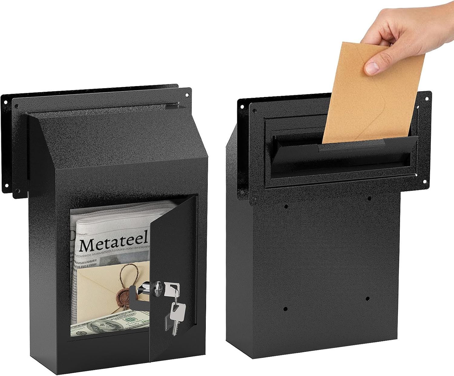 M-D1A-H - Door Drop Box for Mail, Rent, Deposit, and Night Key - Throu ...
